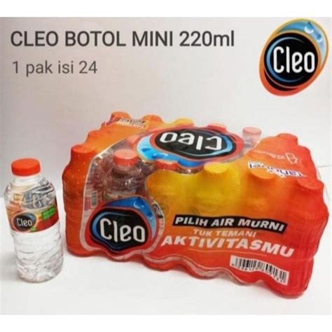 Jual Cleo Smart Air Minum Botol Kecil Mini 220ml 1 Krat Isi 24 Shopee Indonesia