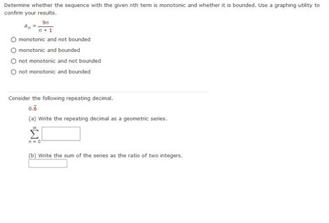 Solved Determine Whether The Sequence With The Given Nth