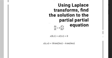 solved using laplace transforms find the solution to the