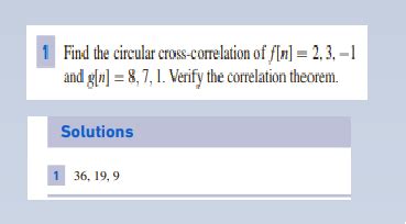 Solved Find The Circular Cross Correlation Of F N Chegg