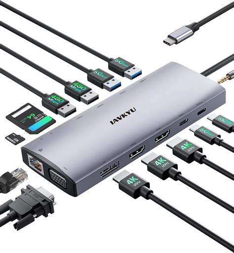 Usb C Docking Station 4 Monitor14 In 1 Laptop Docking