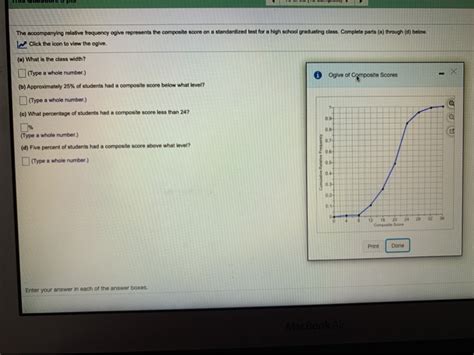 Solved The Accompanying Relative Frequency Ogive Represents