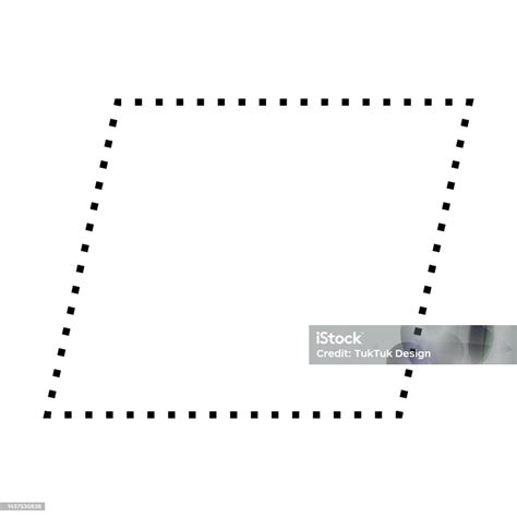 Parallelogram 모양 점선 기호 벡터 아이콘 그림 그림에서 창조적 인 그래픽 디자인 Ui 요소를위한 0명에 대한 스톡