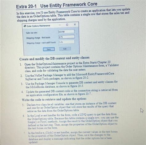 Solved Extra 20 1 Use Entity Framework Core In This