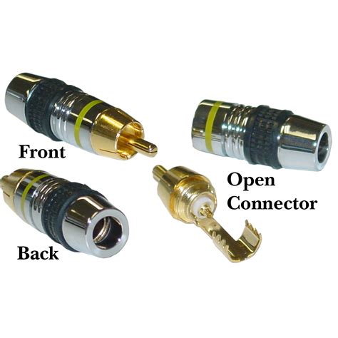 Rca Connector For 7mm Coaxial Cable Yellow Band 24k Gold Premium