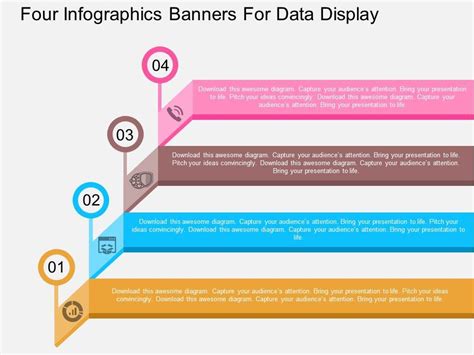 four infographics banners for data display powerpoint template