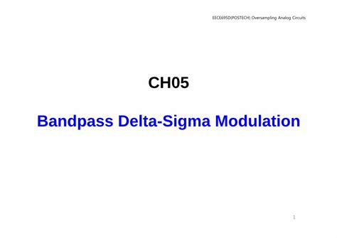 Pdf Ch05 Bandpass Delta Sigma Modulation Dokumentips