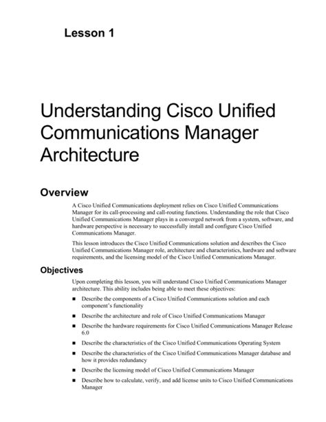 Cisco Unified Communications Cisco Unified Communications