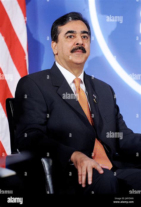 Prime Minister Syed Yousaf Raza Gilani Of Pakistan Looks On During A