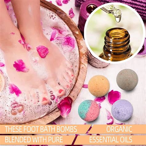 Organic Foot Bath Bombs 12 Pack Rich Essential Oils For Dry Cracked