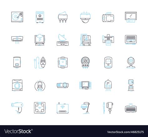 Wireless Communication Linear Icons Set Bluetooth Vector Image