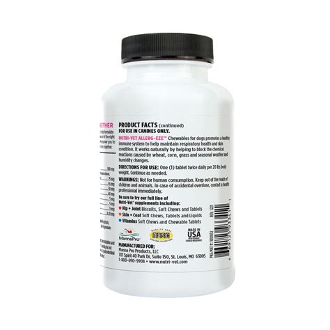 Allerg Eze Chewable Tablets Dog Allergy Medicine Nutri Vet