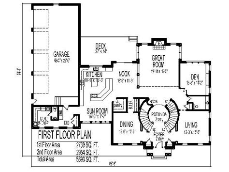 Dual Staircase Floor Plans Plan 035h 0034 The House Plan Shop