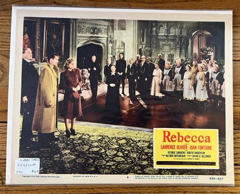 Vintage 1956 Alfred Hitchcock Rebecca Lobby Card Laurence Olivier Joan