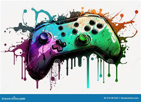 Deep Colorful Melting Splash Controller Stock Illustration