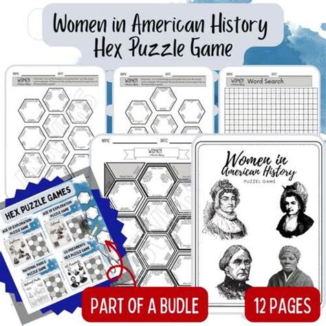 Women In American History Hex Puzzle Game By Decadence School House
