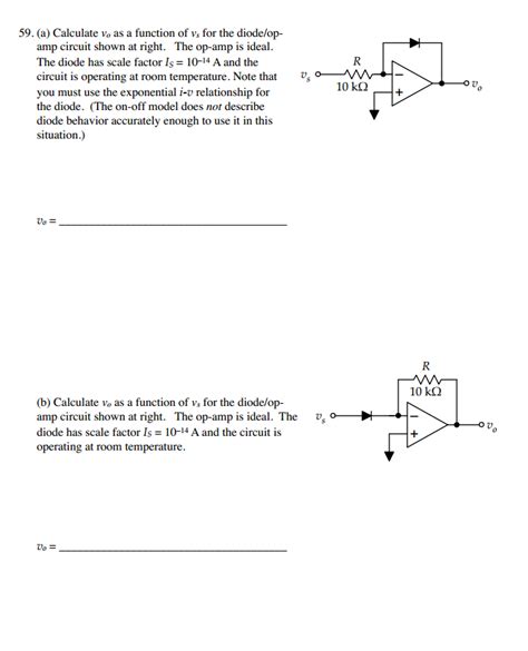 Solved 59 A Calculate V0 As A Function Of Vs For The Chegg Com
