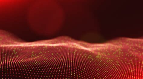 추상기술 배경 디지털 빨간색 입자 파도 사운드 구조 시각화 플로우 점 풍경 0명에 대한 스톡 벡터 아트 및 기타 이미지 0명