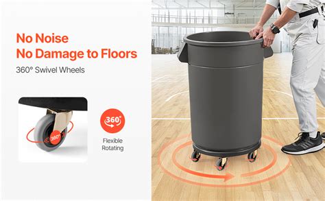 Round Trash Can Dolly Fit 20 32 44 55 Gal Garbage Container 500lbs Heavy Duty Vevor Us