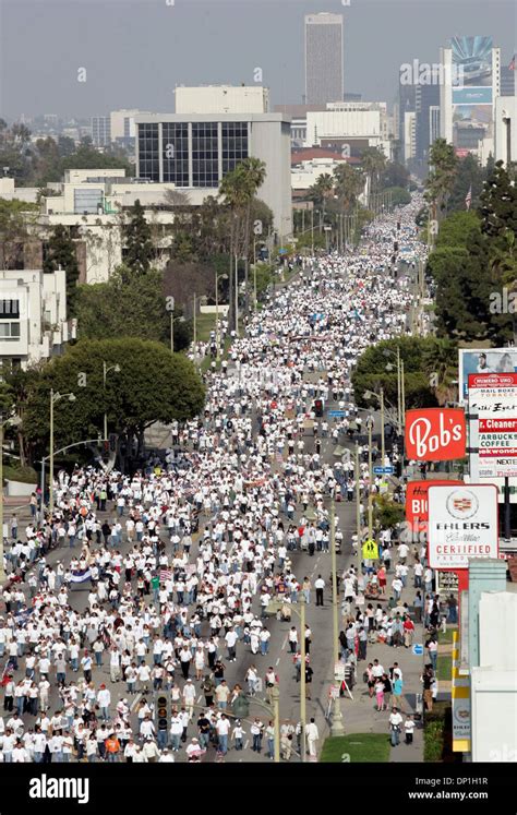 May 01 2006 Los Angeles Ca Usa Thousands Of Demonstrators March