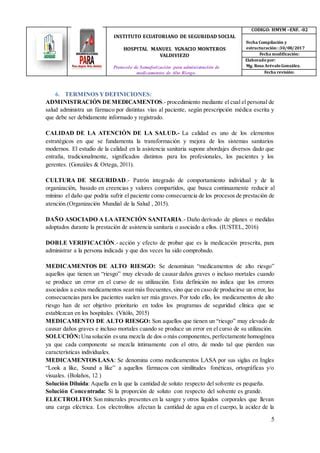 Por Semaforizacion De Medicamentos De Alto Riesgo Rosa Arevalo Pdf