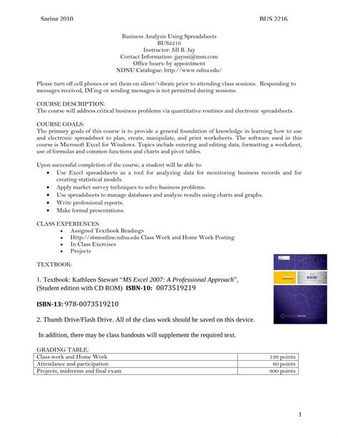 Pdf Business Analysis Using Spreadsheets Dokumentips