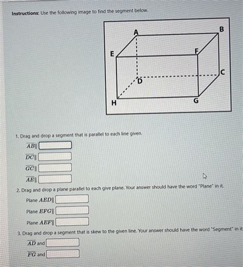 Solved Instructions Use The Following Image To Find The Segment Below Drag And Drop A
