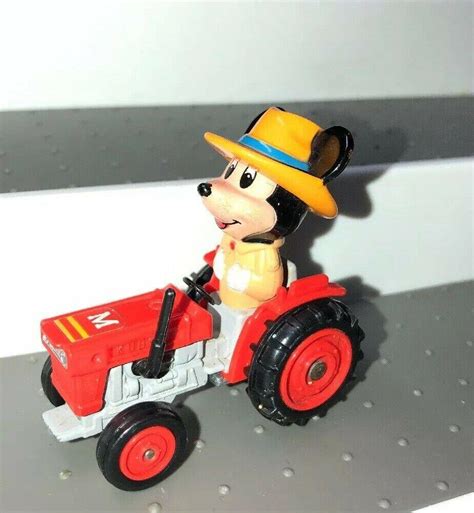 Vintage Walt Disney Productions Tomy Pd 7 Mickey On Kubota Tractor Die