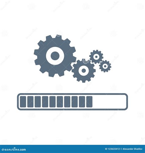 Update System Icon Vector Loading Process Modern Flat Design Vector