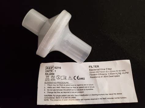 Clear Bacterialviral Filter 22mm Dixie Ems