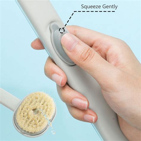 Badu Bg Течна четка за баня с дълга дръжка Мек косъм Четки за почистване на кожата на тялото и