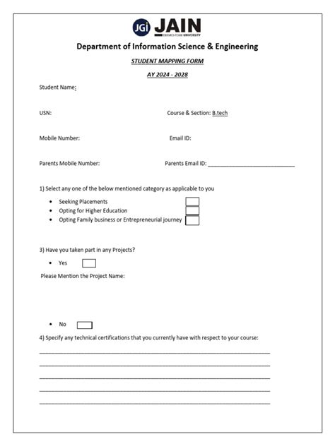 Student Mapping Form For Placement Pdf Student Mapping Form For Placement Pdf