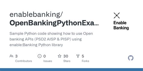 Github Enablebankingopenbankingpythonexamples Sample Python Code