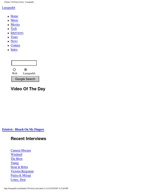 Ubuntu 704 Feisty Fawn Lunapark6 Pdf Computing Software Engineering