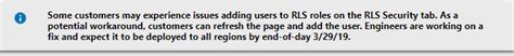 Unable To Use The Rls Security Bucket To Add Anyon Microsoft