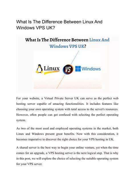 Ppt What Is The Difference Between Linux And Windows Vps Uk Powerpoint Presentation Id11671437