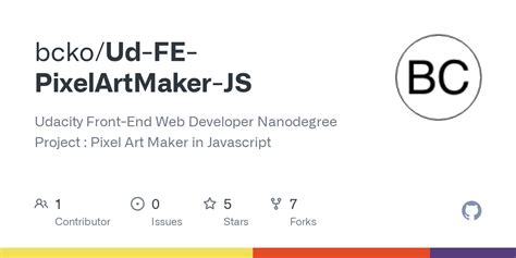 github bcko ud fe pixelartmaker js udacity front end web developer nanodegree project pixel
