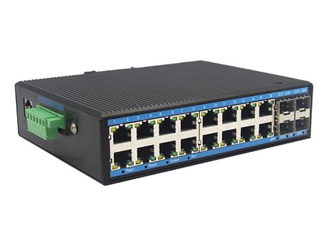 16 Port RJ45 4 Port SFP Din Rail Gigabit Vlan Wall Mount Managed Industrial Ethernet Switch