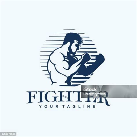 무에타이 캐릭터 로고 디자인 벡터 일러스트레이션 템플릿 아이디어 권투 스포츠에 대한 스톡 벡터 아트 및 기타 이미지 권투