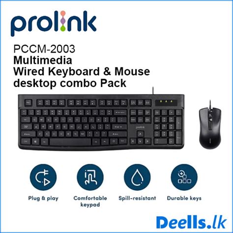 Prolink PCCM Multimedia Wired Keyboard And Mouse Combo Pack Deells Lk Sri Lanka