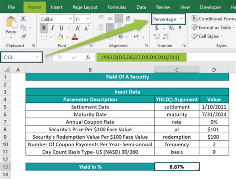 Excel Yield Function Formula Examples How To Use