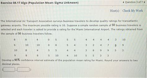 Solved Exercise 08 17 ﻿algo Population Mean Sigma