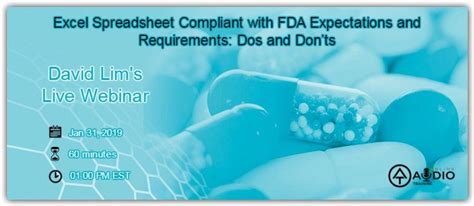 excel spreadsheet compliant with fda expectations and requirements