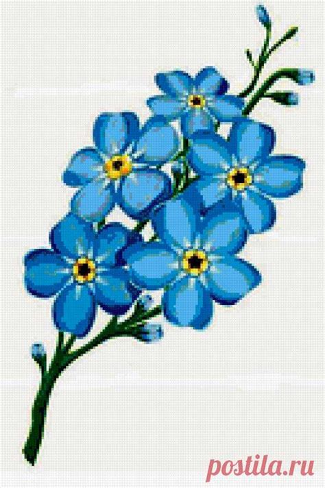 Схема цветка незабудки Всё из бисера и о бисере плетём и вышиваем Учи Рукоделие Постила