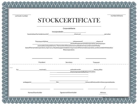 40 Free Stock Certificate Templates Word Pdf Template Lab