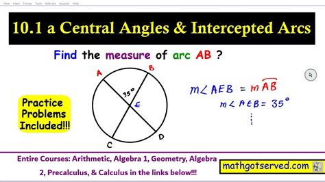 Central Angle Formula