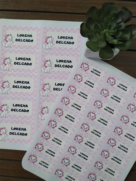 Etiqueta Escolar Gatinha Marie Juliana F Gusso Papelaria Personalizada