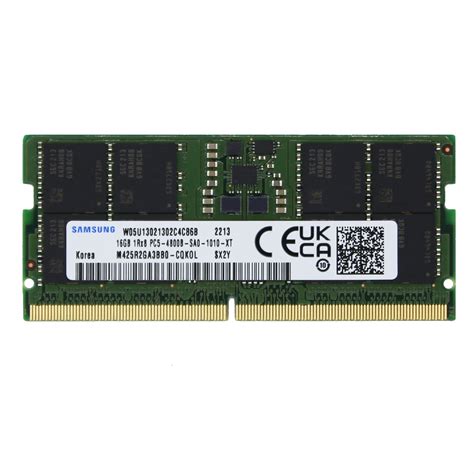 Samsung 16gb 1x16gb Ddr5 4800mhz Pc5 38400 Sodimm 1rx8 Cl40 1 1v M425r2ga3bb0 Cqk Notebook