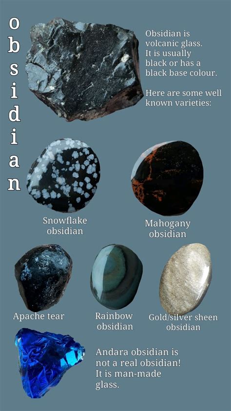 Types Of Obsidian Mineralen Kristallen Stenen