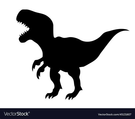 T Rex Silhouette Vector Image T Rex Silhouette T Rex Clipart Black